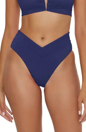 BECCA® By Rebecca Virtue Color Code High Waist Bikini Bottoms - Marina