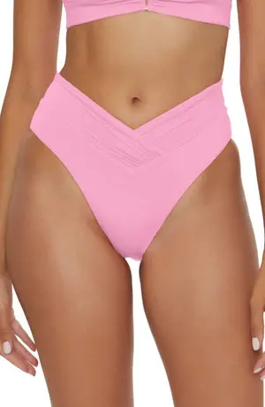 BECCA® By Rebecca Virtue Color Code High Waist Bikini Bottoms - Rosy