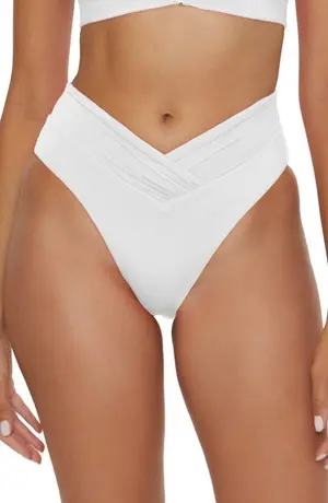 BECCA® By Rebecca Virtue Color Code High Waist Bikini Bottoms - White