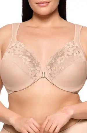 GLAMORISE Front Clasp Underwire Bra - Cafe