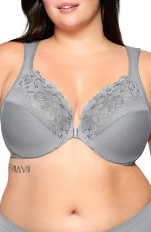GLAMORISE Front Clasp Underwire Bra - Silver