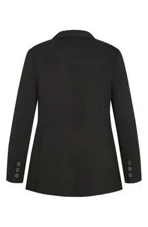 City Chic Ponte Knit Blazer - Black