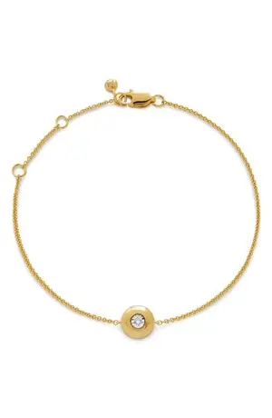 Monica Vinader Bezel Birthstone Station Bracelet - April/ Lab Grown Diamond /gold