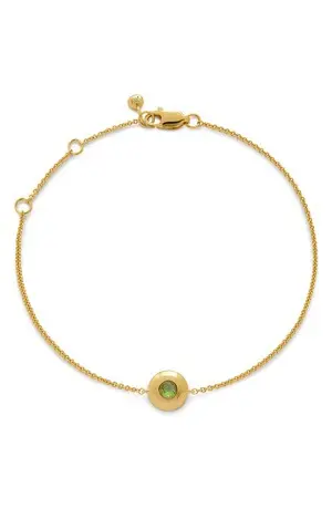 Monica Vinader Monica Vinader Bezel Birthstone Station Bracelet August/peridot /gold