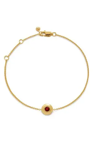 Monica Vinader Monica Vinader Bezel Birthstone Station Bracelet January/red Garnet /gold