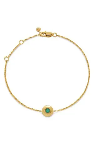 Monica Vinader Monica Vinader Bezel Birthstone Station Bracelet May/emerald /gold