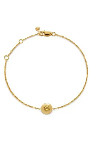 Monica Vinader Bezel Birthstone Station Bracelet - November/citrine/gold