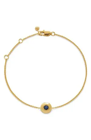 Monica Vinader Bezel Birthstone Station Bracelet - September/blue Sapphire/gold