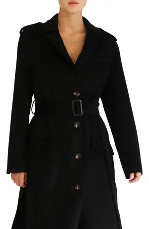 BELLE & BLOOM Skylight Longline Wool-blend Coat - Black