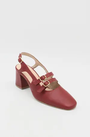 STIVALI NEW YORK Marie Mary Jane Heel - Burgundy