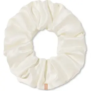 Lunya Washable Silk Classic Scrunchie - Tranquil White