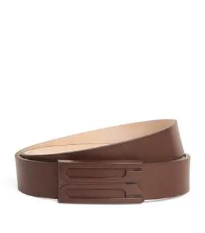 Victoria Beckham Victoria Beckham Leather B-Buckle Belt Brown