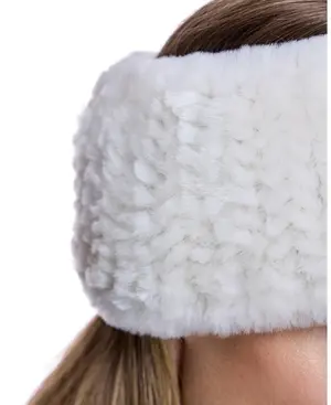 JULIA & STELLA BY MAXIMILIAN Knitted Shearling Headband - White