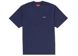 Supreme Short Sleeve Pocket Tee Shirt - Navy Blue