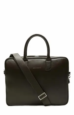 WANT Les Essentiels Lesage Pebble-grained Leather Laptop Bag - Dark Brown