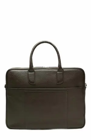WANT Les Essentiels Lesage Pebble-grained Leather Laptop Bag - Dark Brown