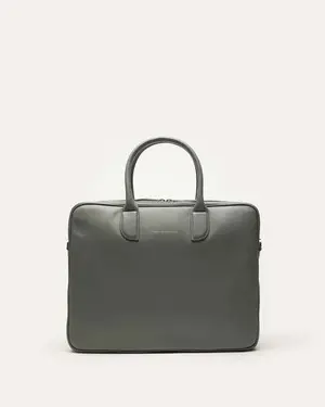 WANT Les Essentiels WANT Les Essentiels Lesage Pebble-Grained Leather Laptop Bag Grey
