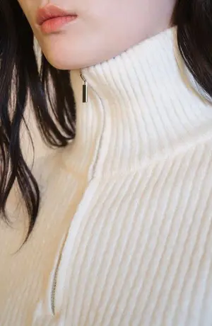 Mango Stripe Half-zip Sweater
