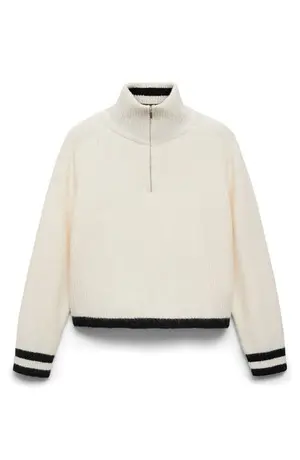 Mango Stripe Half-zip Sweater