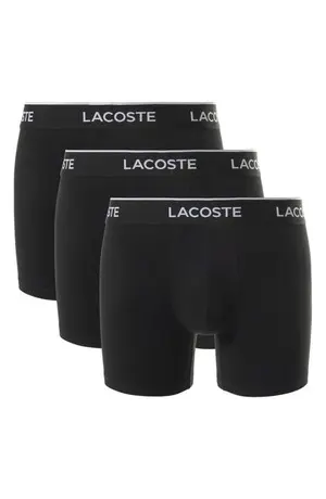 Lacoste Assorted 3-pack Stretch Cotton Boxer Briefs - Black