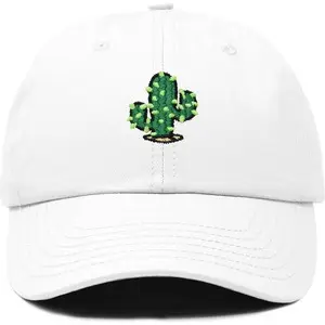 DALIX Cactus Embroidered Cap - White
