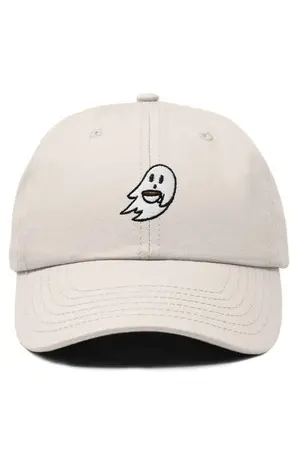 DALIX Dalix Coffee Ghost Embroidered Cap Beige