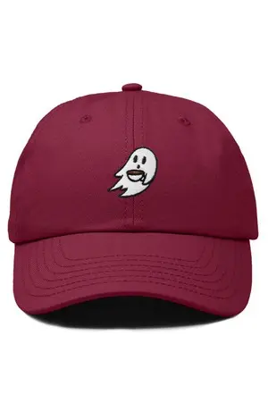 DALIX Dalix Coffee Ghost Embroidered Cap Maroon