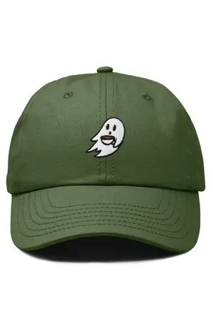 DALIX Dalix Coffee Ghost Embroidered Cap Olive