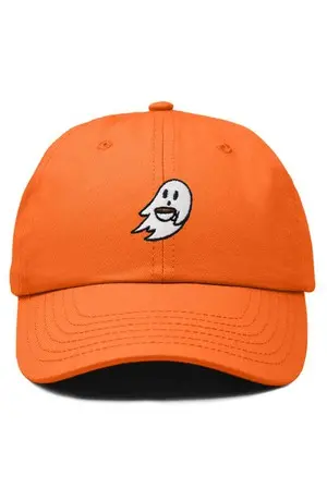 DALIX Dalix Coffee Ghost Embroidered Cap Orange