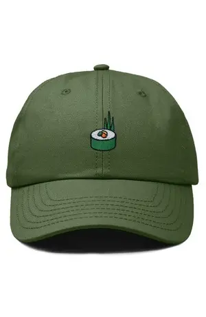 DALIX Dalix Sushi Roll Embroidered Cap Olive