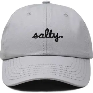 DALIX Dalix Salty Embroidered Cap Gray