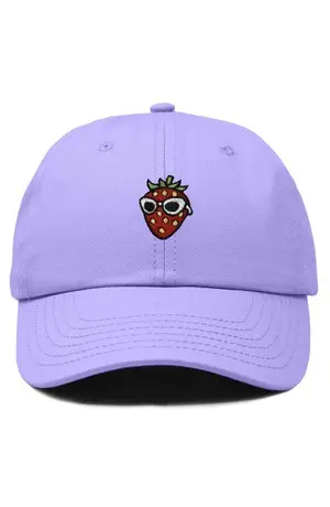 DALIX Strawberry Embroidered Cap - Lavender