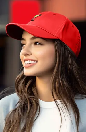 DALIX Margarita Embroidered Cap - Red