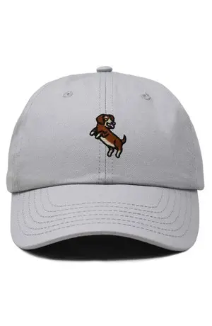 DALIX Dalix Dachshund Embroidered Cap Gray