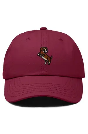 DALIX Dalix Dachshund Embroidered Cap Maroon
