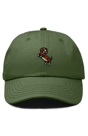 DALIX Dalix Dachshund Embroidered Cap Olive