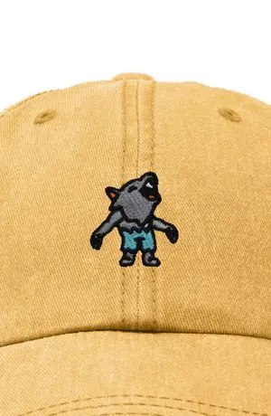 DALIX Werewolf Embroidered Cap - Washed Gold