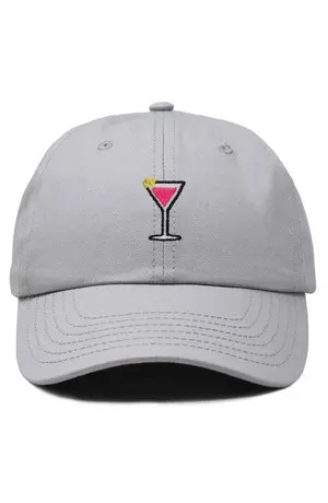 DALIX DALIX Cosmo Embroidered Casual Cap Gray