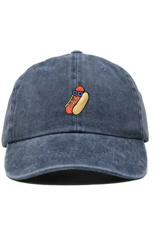 DALIX Dog Days Embroidered Cap - Washed Navy Blue