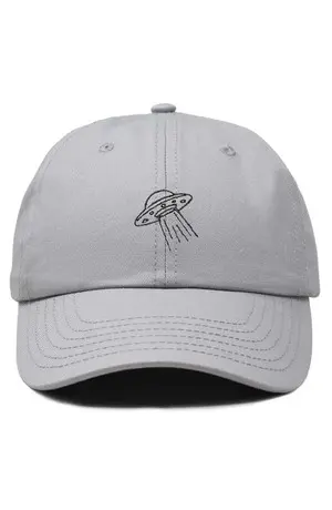 DALIX Dalix UFO Embroidered Dad Cap Gray