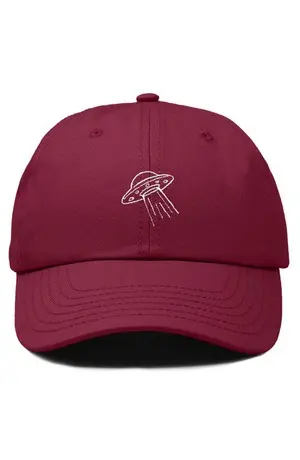 DALIX Dalix UFO Embroidered Dad Cap Maroon