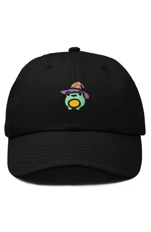 DALIX Dalix Sorcerer Frog Embroidered Dad Cap Black