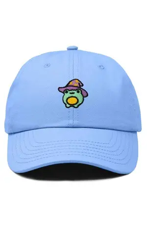 DALIX Dalix Sorcerer Frog Embroidered Dad Cap Light Blue