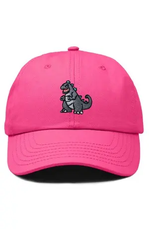 DALIX Giant Lizard Embroidered Cap - Hot Pink