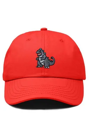 DALIX Dalix Giant Lizard Embroidered Cap Red