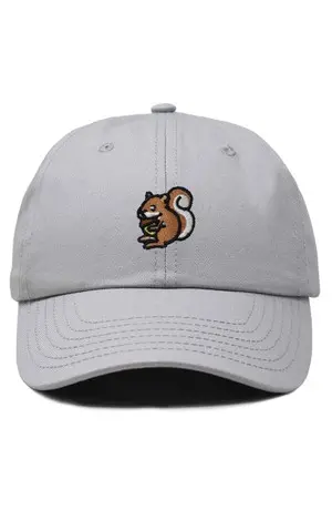 DALIX Dalix Squirrel Embroidered Cap Gray