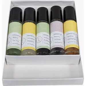 LIZUSH Cbd Essential Oils Roll-on Set With Crystals Assorted