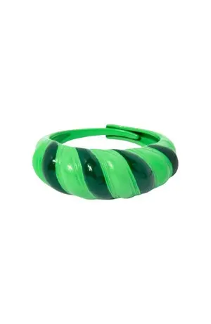 LITTLE SKY STONE Croissant Ring - Emerald Green