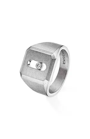 Messika Move Joaillerie Diamond Signet Ring - Titanium