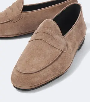 Rubinacci Suede Penny Loafers - Brown